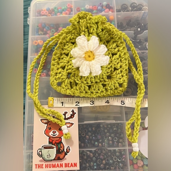 Hand Crafted | Bags | Crocheted Drawstring Flower Pouch Host Pick ...
